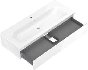 Mexen Orio, koupelnová skříňka 120 cm s umyvadlem Vela, 1 zásuvka, bílá lesklá, 91A10-12023-1-BF00-W23M00
