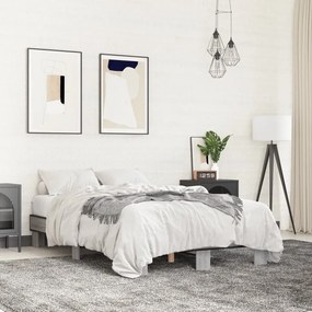 vidaXL Rám postele 140 x 200 cm kompozitní dřevo a kov [845858] Barva: šedá sonoma
