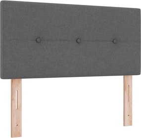 Postel s boxspringem s čelo Tmavě šedá 200 x 100 cm textil 3341091