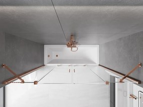 Mexen Velar Duo, 2-křídlová posuvná vanová zástěna 200 x 150 cm, 8mm čiré sklo, růžové zlato profil, 896-200-000-02-60