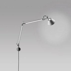 Artemide Tolomeo Parette, hliníková nástěnná lampa se stmívačem, 8W LED 3000K, 81+67cm