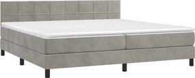 Box spring postel s matrací světle šedá 200x200 cm samet 3141323