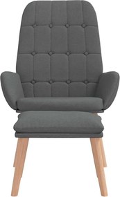 Relaxační křeslo s podnožkou tmavě šedé textil 3315150