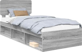 Rám postele s čelo Šedá Sonoma 75 x 190 cm Masivní borové dřevo 3412146