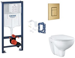 Grohe Rapid SL - Set předstěnové instalace, klozetu, sedátka SoftClose, tlačítka Skate Cosmopolitan a sady pro vhazování tablet, kartáčovaný Cool Sunrise SANI11BB4153