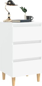vidaXL Noční stolky s dřevěnými nohami 2 ks 40 x 35 x 69 cm [805888] Barva: Černá