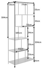 Massive home | Regál Slim line 185x77 cm  Marmor anthrazit 44181