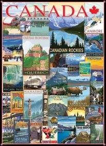 EUROGRAPHICS Puzzle Plakáty z cest Kanadou / 1000 dílků / 48 × 68 cm