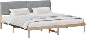 Rám postele s čelo Hnědá 200 x 200 cm Masivní borové dřevo 3394398