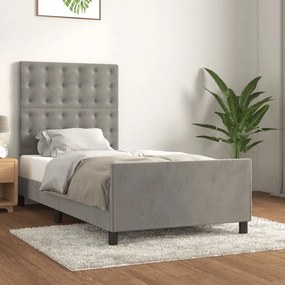 Rám postele bez matrace světle šedá 80 x 200 cm samet 3125965