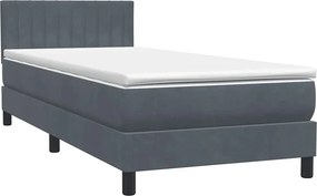Box spring postel s matrací tmavě šedá 80x220 cm samet 3316426