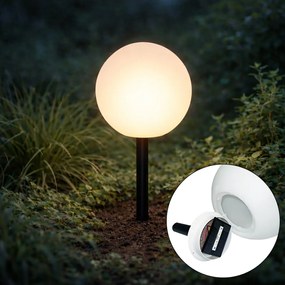Venkovní lampa bílá 25 cm vč. LED IP44 solární RGBW - Ludger