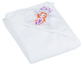 Dětský ručník s kapucí 100x100 bílá - princezna