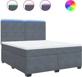 Box spring postel s matrací tmavě šedá 180x200 cm samet 3293273