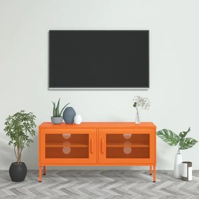 TV skříňka Grain - ocel - 105x35x50 cm | oranžová
