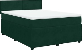 Box spring postel s matrací tmavě zelená 160x200 cm samet 3290079