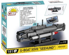 Cobi 4846 Německá ponorka II WW U-boat XXVII Seehund, 1:72, 181 kostek