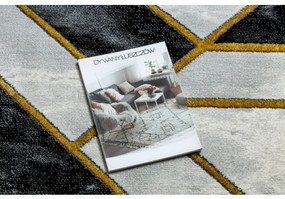 Dywany Luszczow Kusový koberec kulatý EMERALD EXCLUSIVE 1015 mramor, geometrický černý / zlato Rozměr koberce: 120 cm KRUH