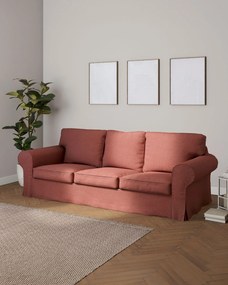 Potah na pohovku IKEA Ektorp 3-místná, rozkládací STARÝ MODEL PIXBO barva hnědá látka pletený vzor