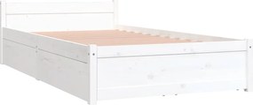 Rám postele se zásuvkami bílý 90 x 190 cm Single 3103479
