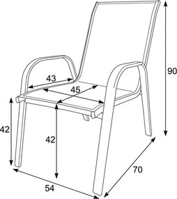 Zahradní židle SUNGARDEN - kov, síťovina, více barev Barva: Béžová