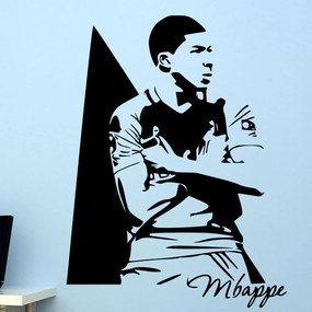 Živá Zeď Samolepka na zeď Kylian Mbappé Barva: černá