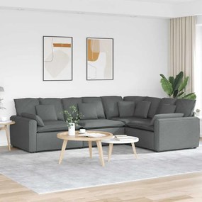 Modulární pohovka s polštáři textil tmavě šedá 3321148
