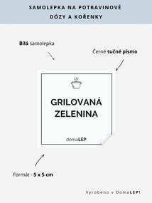 Samolepka na kořenky GRILOVANÁ ZELENINA bílá 5 × 5 cm tučné písmo