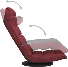 Otočná lenoška na podlahu vínová textil 336582