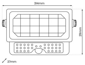 LED Solární reflektor se senzorem pohybu EPAD LED/10W/3000 mAh 7,4V 4000K IP65
