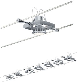 Paulmann 94152 Mac2, lankový systém, 7x max 10W LED 12V, matný chrom, 500cm