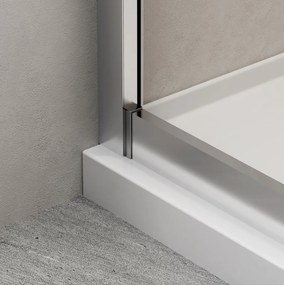 Erga Tucson, sprchový kout s posuvnými dveřmi 100(dveře) x 100(stěna) x 190 cm, 6mm čiré sklo, chromový profil, ERG-S02-TUCSON-D100D100-CL-CR