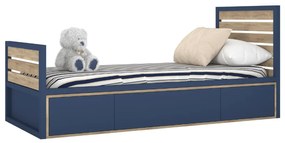 BAMI Dětské dřevěné jednolůžko s úložným prostorem TUTU 90x200 cm Zvolte barvu: Modrá, dub sonoma