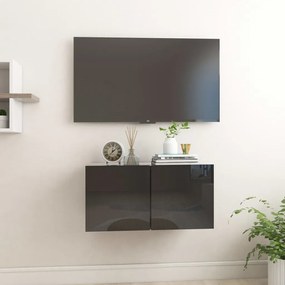 vidaXL Závěsná TV skříňka černá s vysokým leskem 60 x 30 x 30 cm