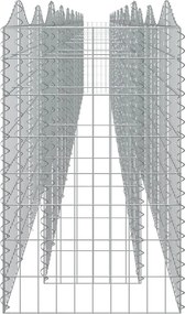 vidaXL Klenutý gabion vyvýšený záhon 800x50x100 cm pozinkované železo [153549]