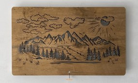 Li-Go "Hory" světelný obraz s baterií a pohybovým čidlem 80x45cm provedení povrchu: černá s patinou