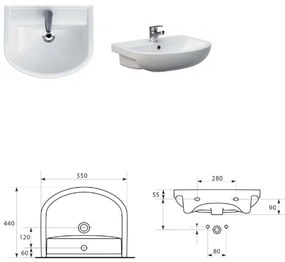 Lavedo Auriga 55 koupelnová skříňka s umyvadlem