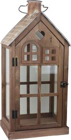 Dřevěná lucerna domeček D7089/B velká 56 cm