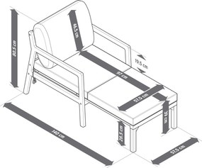 Tchibo - Rozkládací zahradní křeslo - barva: šedá