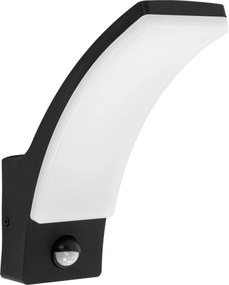 Toolight Toolight, JNH032-GM, venkovní LED nástěnné svítidlo se snímačem pohybu, 12 W, IP44, černá, OSW-56226
