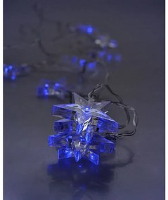 Solight LED vánoční řetěz, hvězdy, 1,5m, 10x LED, 2x AA, modré světlo