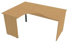 Stůl ergo pravý 160*120 cm - Hobis Gate GE 2005 P Dekor stolové desky: buk, Dekor lamino podnože: buk, Barva nohy: černá
