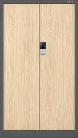 Kovová kancelářská skříň se zámkem na kód antracitová, dub sonoma, 900x1850x400 mm: DANIEL Eco Design