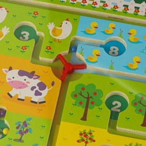 Creative Corner Magnetické bludiště dřevěná stolní hra pro putovní farmu 2 hráči