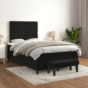 Box spring postel s matrací černá 120 x 200 cm samet 3138015