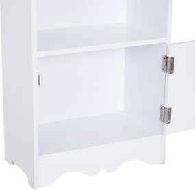 HOMCOM Podlahová skříň a skříň se 2 policemi a dveřmi v bílé MDF pro koupelnu 40Š x 23H x 80V cm
