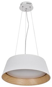 LED závěsné svítidlo s kovovým stínidlem v bílo-přírodní barvě ø 45 cm Umbria – Candellux Lighting