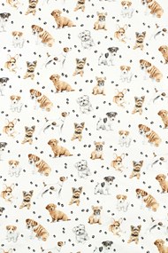 Bavlněné povlečení Roztomilí pejsci bílé Velikost: 140 x 200 + 70 x 90