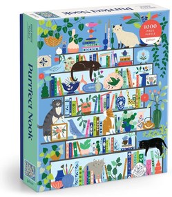 Galison Puzzle Kočičí knihovna 1000 dílků