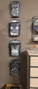 Černá antik poštovní schránka s květy a motýlem Mail - 22*37*33 cm